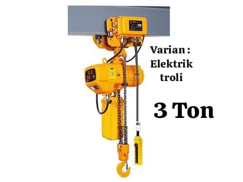 Promo Electric chain hoist JAPAN + trolley 3 ton . katrol dan troli ...