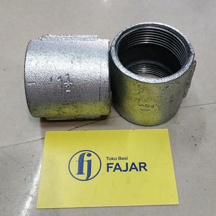 Jual Socket sambungan pipa galvanis 1,5 inch Sock Soket drat besi 1 1/2 ...