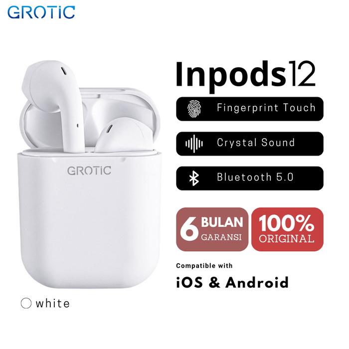 Promo GROTIC Headset Bluetooth inpods 12 TWS Macaron Earphone Wireless ...