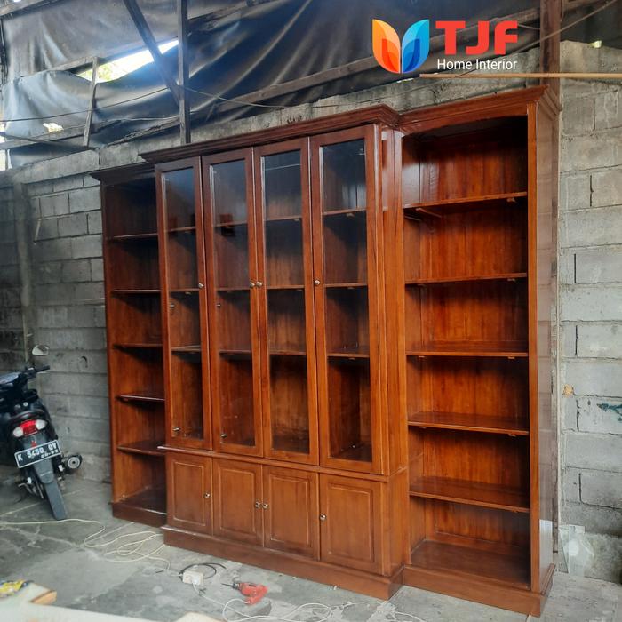 Jual Lemari Rak Buku, Almari Buku Jati, Lemari Perpustakaan Jati, Rak ...