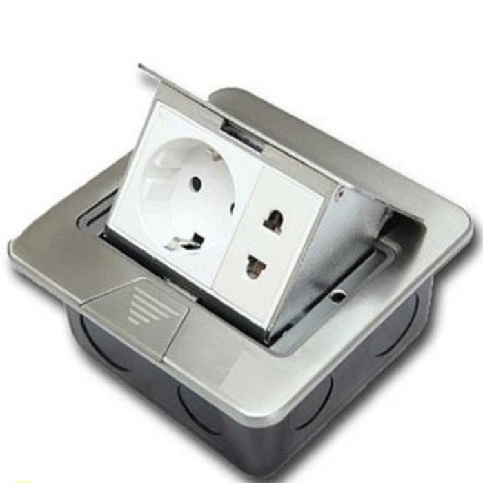 Jual Stop Kontak Tanam Lantai / Pop Up Floor Socket Outlet Arde 2 pin ...