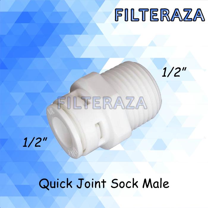 Jual Quick Joint Connector RO Sock / Lurus Male 1/2" x 1/2" - Jakarta ...