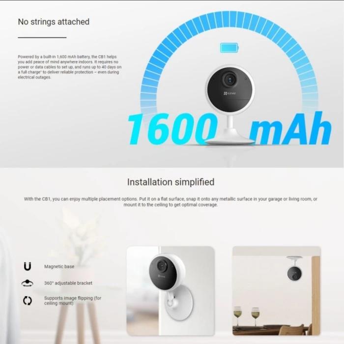 Jual Ezviz Cb1 Smart Battery Wifi Wide Angle Indoor Camera 2mp ...