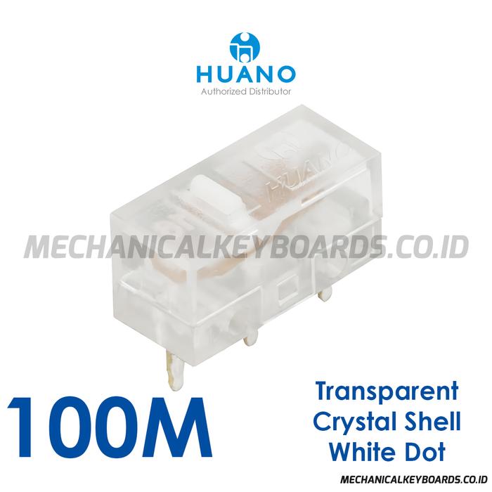 Jual Huano Transparent Crystal Shell White Dot Mouse Micro Switch (100M ...