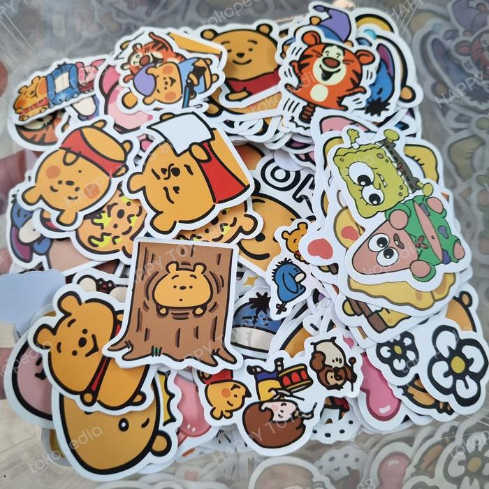Jual STICKER IMPORT RARE WINNIE THE POOH SPONGEBOB CUTE RANDOM PER 1 ...