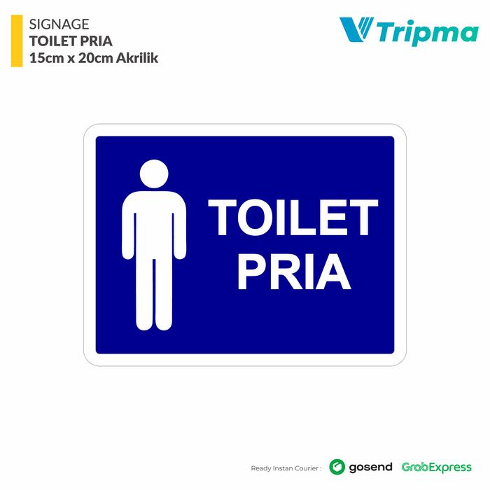 Jual Rambu / Sign Toilet Pria 15cm x 20cm Bahan Akrilik / Acrylic ...