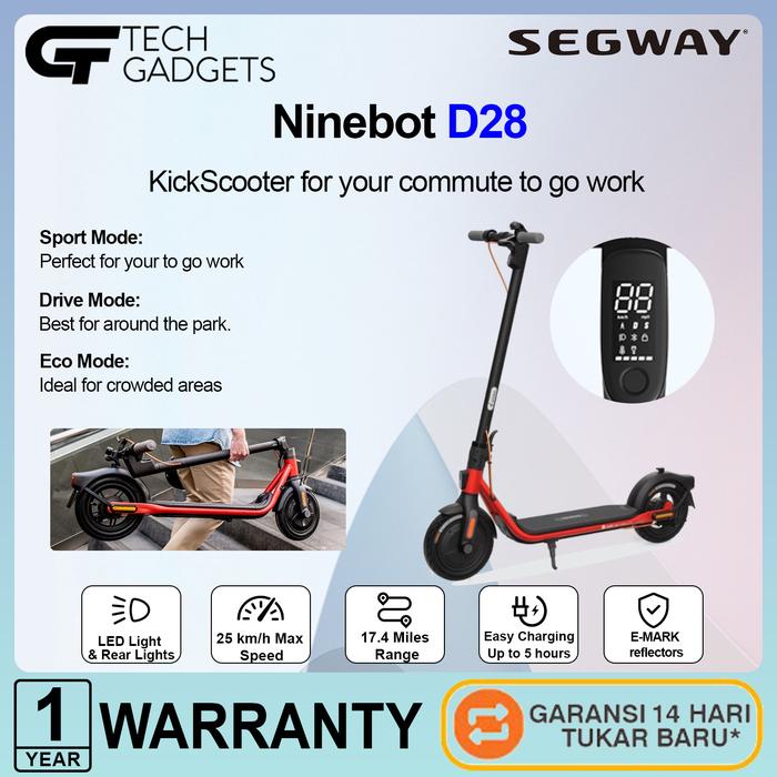 Jual Segway Ninebot KickScooter D28 / Skuter Listrik Lipat - Jakarta ...