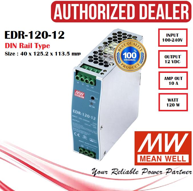 Jual Power Supply Din Rail Meanwell 120 Watt 12V 10A Tipe EDR-120-12 - Jakarta Barat - Kencana ...