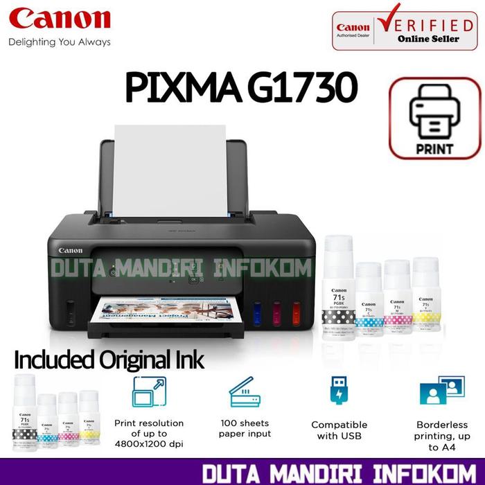 Promo Canon PIXMA G1730 - Ink Tank Single Function Printer [G1010 & G1020] Cicil 0% 3x - Jakarta ...