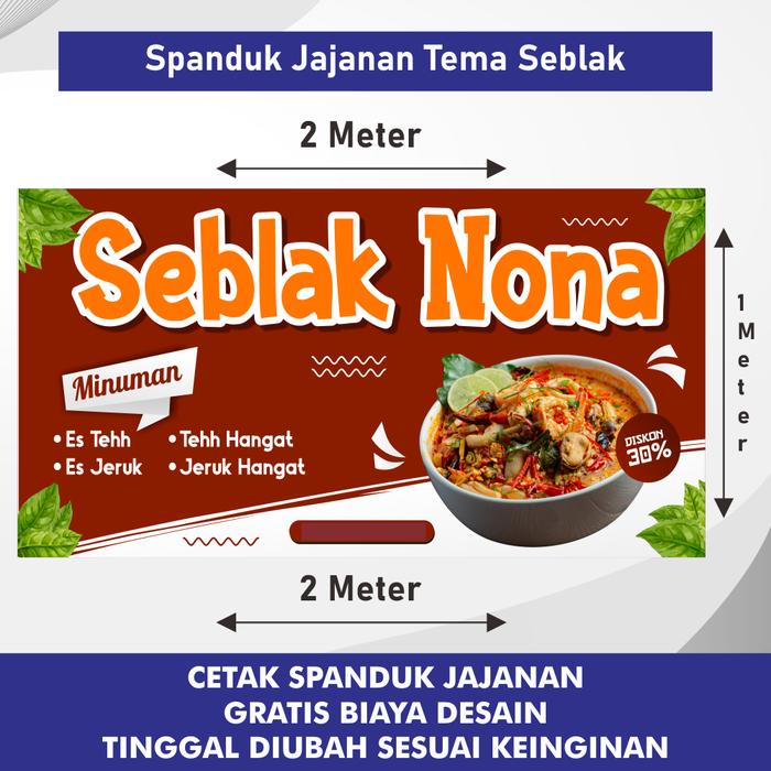 Jual Cetak Spanduk Jajanan/Makanan/Minuman Tema Seblak - Free Desain ...