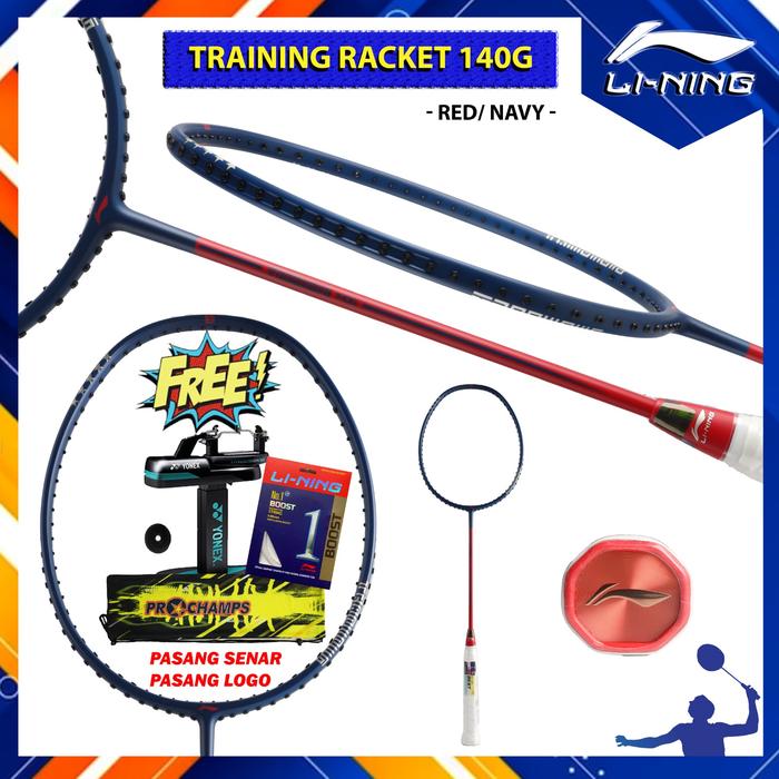 Promo Raket Badminton Original Lining Training Raket 140 gr Red Navy ...