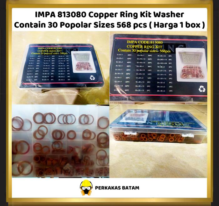 Jual Copper Ring Kit Washer 568pcs set 30 Sizes 568 pcs IMPA 813080 ...