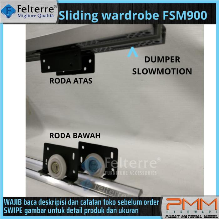 Jual REL SLIDING FELTERRE FSM 900 2 PINTU BUKA DAN TUTUP SLOWMOTION ...