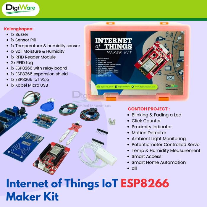 Jual Internet of Things IoT ESP8266 Maker Kit - Kota Surabaya - DigiWare Store | Tokopedia
