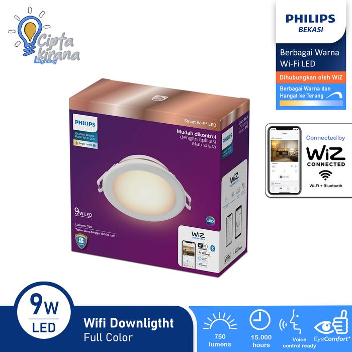 Jual Lampu Pintar Philips Wi-Fi LED BLE TW/9W Downlight RD4" - Kota ...