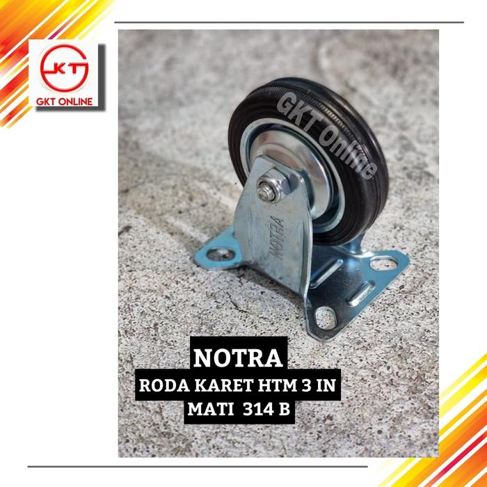 Jual Notra Roda Hitam Karet Mati 3 Inch/Roda Trolly 3 Inch - Jakarta ...