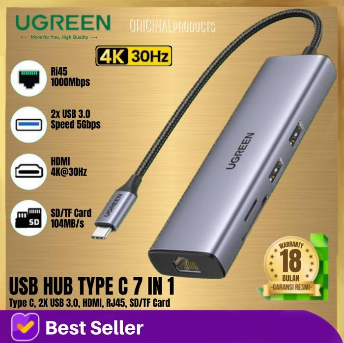 Jual Usb c 8 in 1 TO HUB HDMI VGA LAN ETHERNET GIGABIT RJ45 SD TF ...