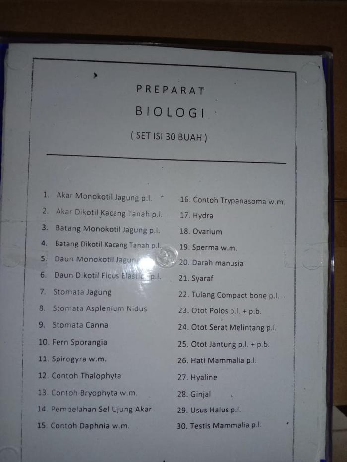 Jual PREPARAT BIOLOGI Set Isi 30pcs - Kota Bekasi - mitraalatperaga ...