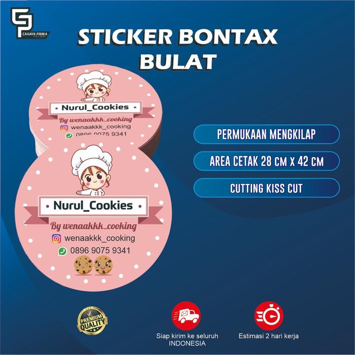 Jual Stiker Label kemasan bulat | sticker ukuran D 5 cm - 200 pcs ...