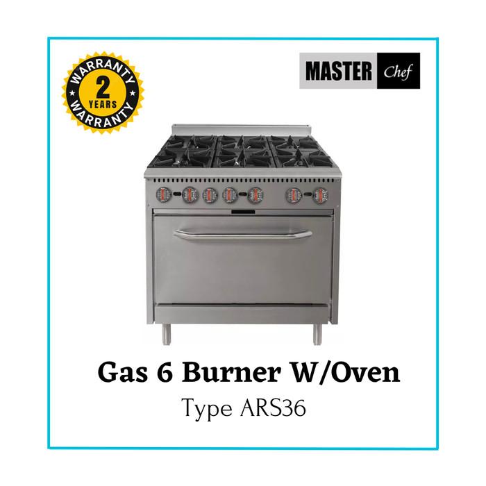 Jual Cooking Line Masterchef Kompor 6 Burner Gas Range Plus Oven ARS36 ...