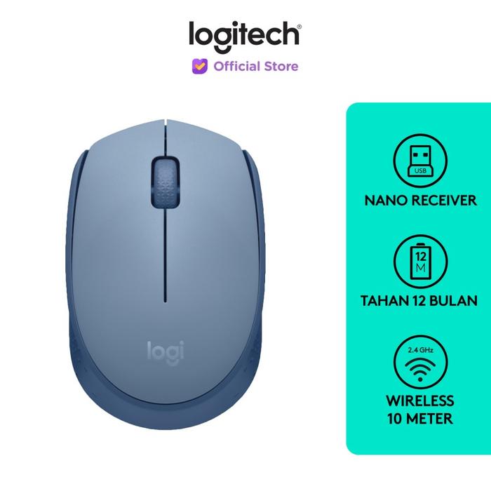 Jual Mouse Wireless Logitech M171 Original - Blue Grey - Jakarta Barat ...