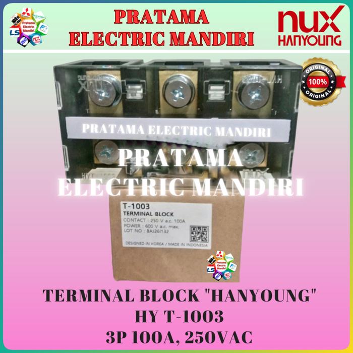 Jual HANYOUNG NUX TERMINAL BLOCK BLOK HYT-1003 HY T-1003 T1003 3P 100A 250V - Jakarta Barat ...