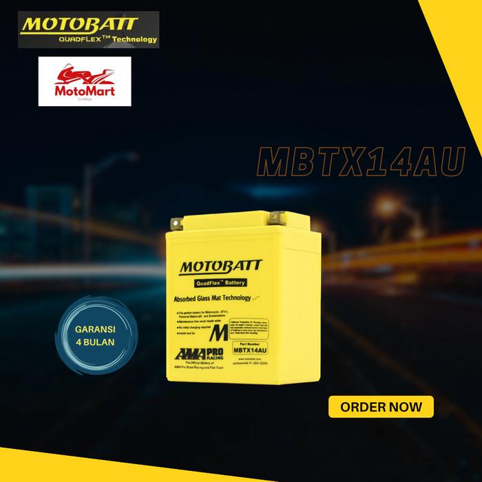 Jual Motobatt Quadflex MBTX14AU ROYAL ENFIELD - 16.5Ah (Garansi 4 Bulan ...