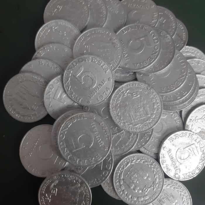 Jual uang koin 5 rupiah 1974 KB Keluarga berencana kondisi cuci detail ...