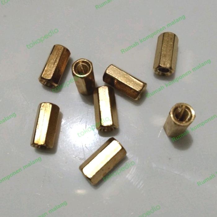 Jual Spacer Kuningan M3 x 15mm spiser besi logam double pas PCB female ...