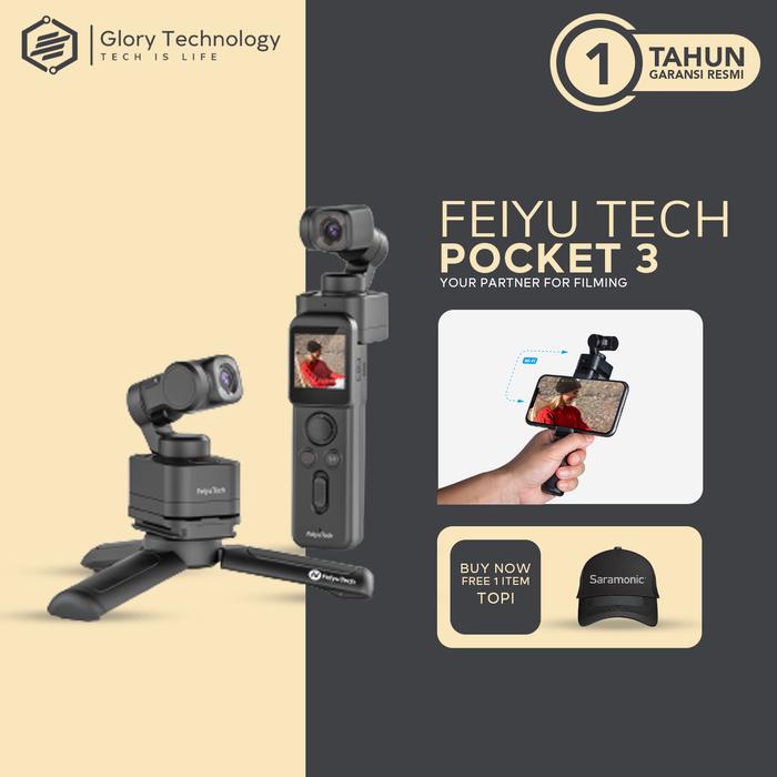 Jual Feiyu Pocket 3 Action Camera 3-Axis Gimbal Stabilizer 4K 60Fps ...