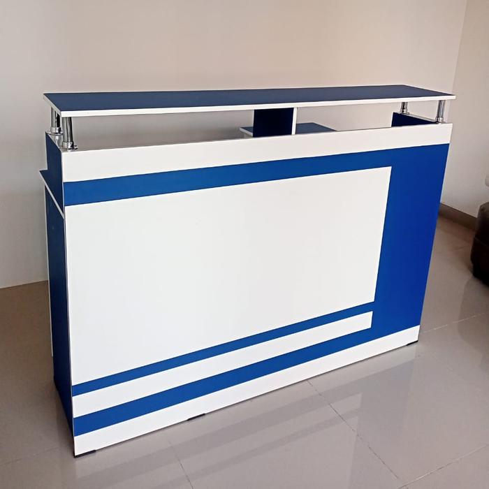 Jual meja receptionis minimalis warna biru putih - Jakarta Timur ...