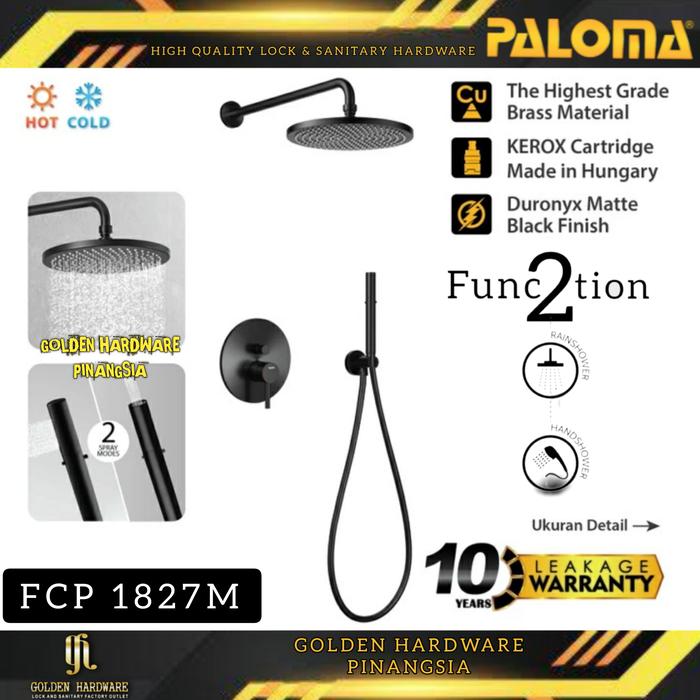 Jual SHOWER TANAM CONCEALED SET KERAN PANAS DINGIN BLACK PALOMA FCP ...
