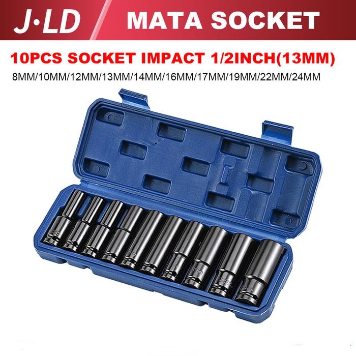 Jual JLD 10PCS Impact Mata 1/2 inch 8-24mm Kunci shock Impact socket set - Jakarta Barat - JIN ...