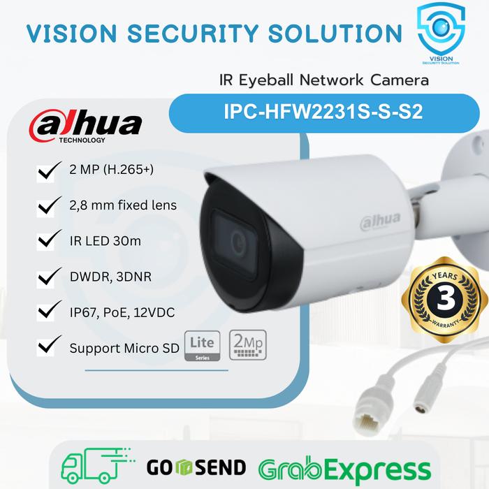 Jual Kamera CCTV IP Dahua Outdoor 2MP DH-IPC-HFW2231S-S-S2 Lite Series ...