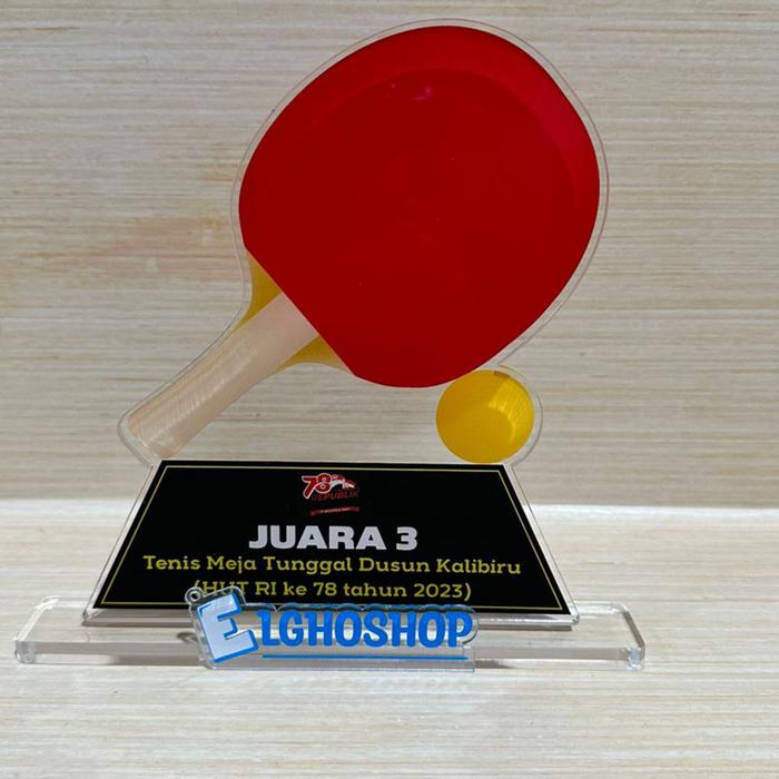 Jual Plakat Akrilik Custom/Plakat Tennis Meja/Paket Piala Custom Juara 123 - Jakarta Barat ...