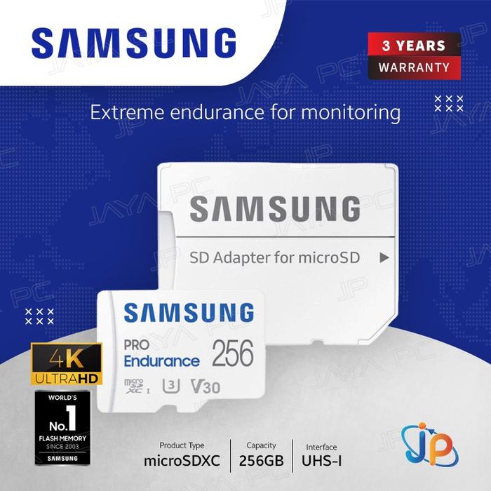 Promo Samsung Pro Endurance MicroSDXC 256GB 4K - Micro SD + Adapter Cicil 0% 3x - Jakarta Pusat ...