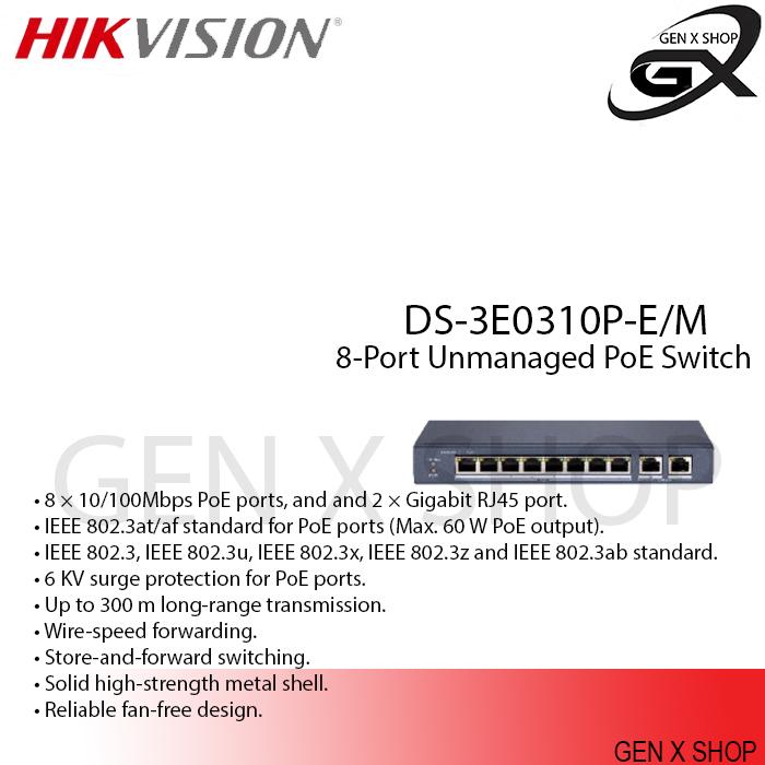 Jual Switch PoE HikVision 8 Port + 2 Port Uplink DS-3E0310P-E/M Hub IP ...