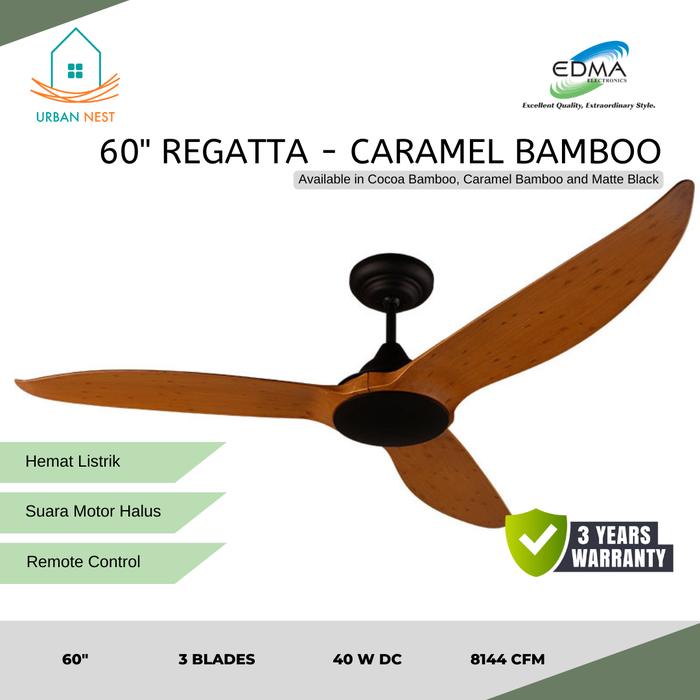Jual MT EDMA Regatta DC Motor Wood Ceiling Fan Kipas Angin Plafon 60 ...