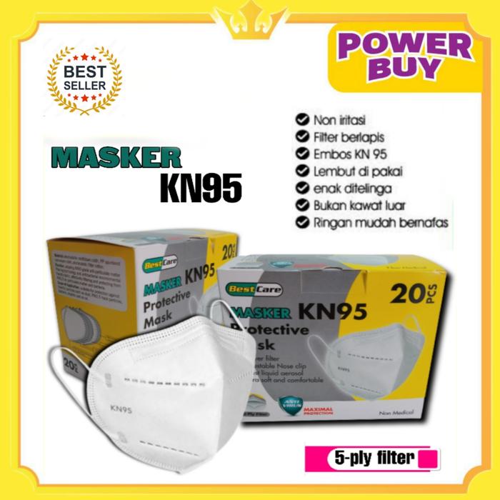 Jual MASKER KN95-MASKER KESEHATAN 5 PLY 1 BOX ISI 20 HARGA /1 PCS ...