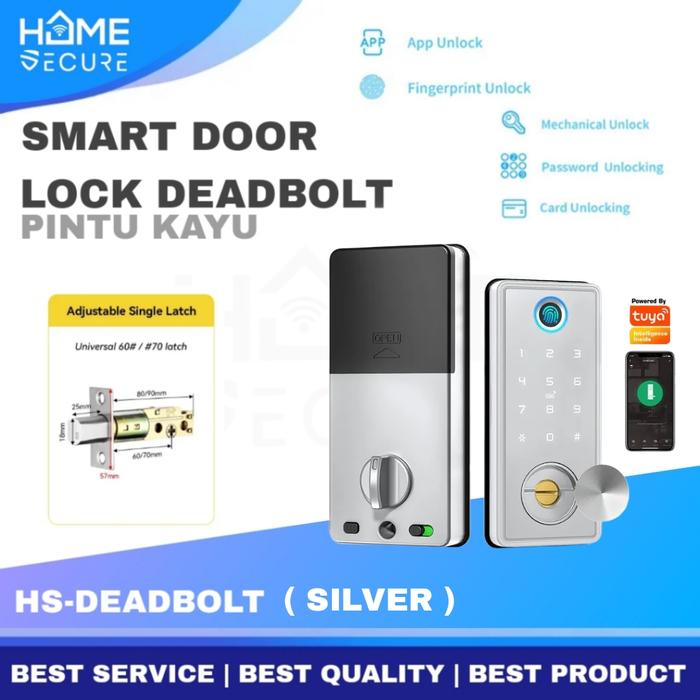Jual HS-DEADBOLT SMART DOOR LOCK / SMART LOCK PINTU KAYU BESI ( SILVER ...
