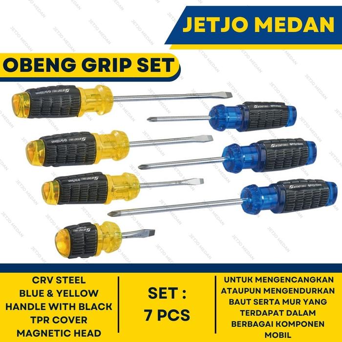 Jual Jetjo Obeng Grip Set 7 pcs gagang karet Lakoni Pro bukan tekiro ...