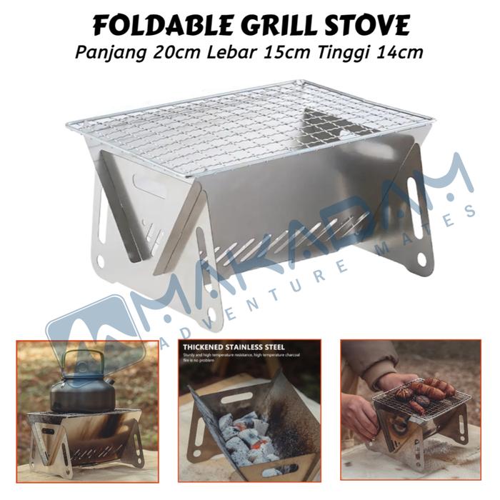 Jual grill grilled alat panggang bbq mini lipat camping portable ...