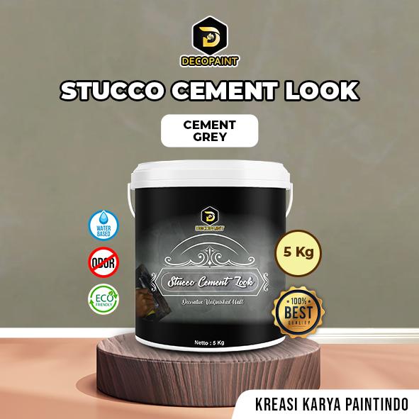 Jual Decopaint Stucco Cement Look Cat Semen Ekspos - Cement Grey 5Kg ...