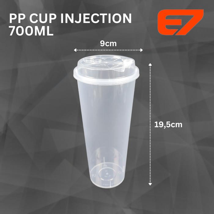 Promo PP Cup Injection Datar 700ml (Cup + Lid + Stopper) - Gelas ...