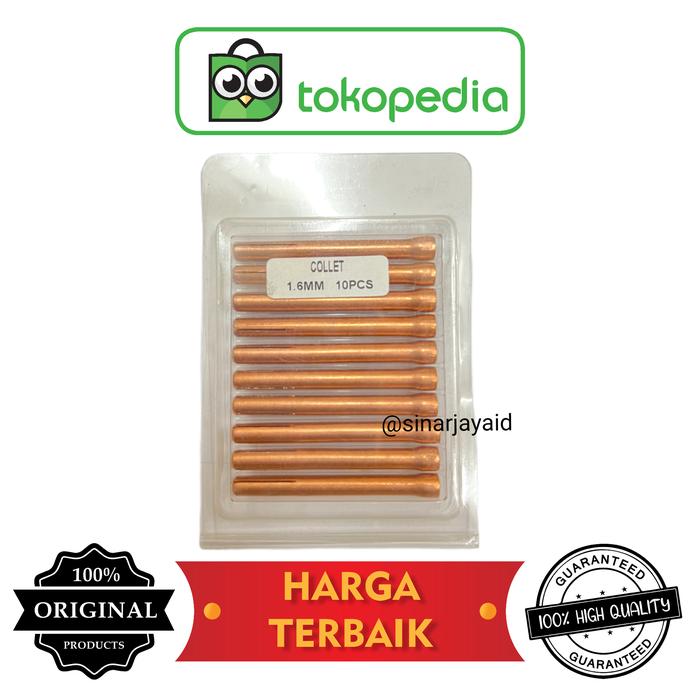Jual Collet Argon Collet 1.6mm Tig Argon Alat Las Utk Torch Wp17 /18/26 ...