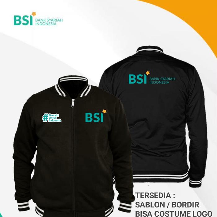 Jual BSI Jaket Versity Bank syariah Indonesia Cotton fleece Full BORDIR ...