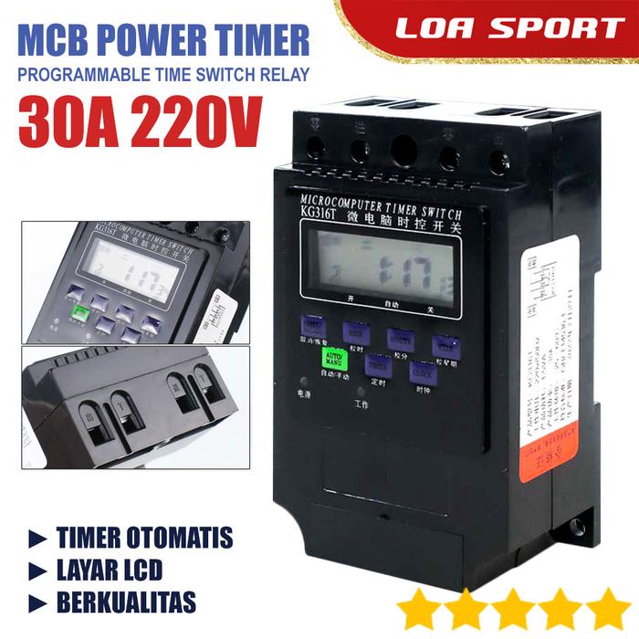 Jual MCB Timer Digital Switch Relay Otomatis Pemutus Listrik 30A 220V ...
