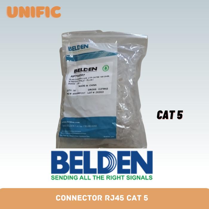 Jual Belden Connector RJ45 Cat 5 AP700007 Original isi 50pc Konektor ...