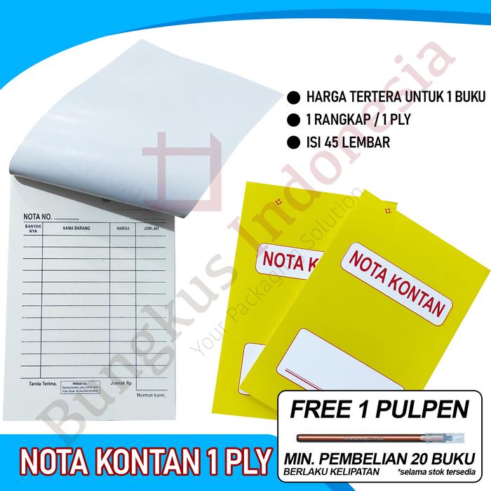 Jual Buku Nota / Nota Kontan Rangkap 1 / Nota Kontan 1 ply - Jakarta ...