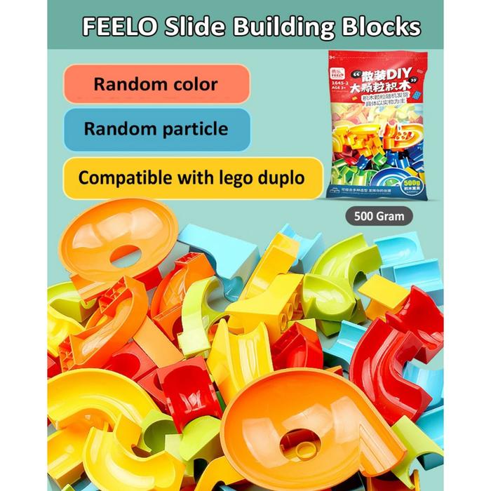 Jual Feelo building blocks compatible with lego duplo - slide blocks ...